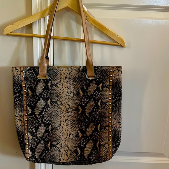 BCBGMaxAzria | Bags | Bcbg Max Azria Faux Snake Skin Day Tote | Poshmark